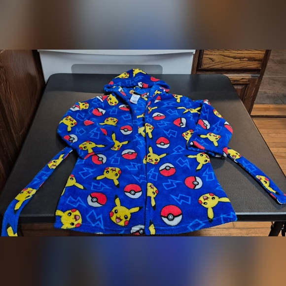 Pokémon | Pajamas | Boys Size Large Blue Hooded Pokemon Robe With Belt ...